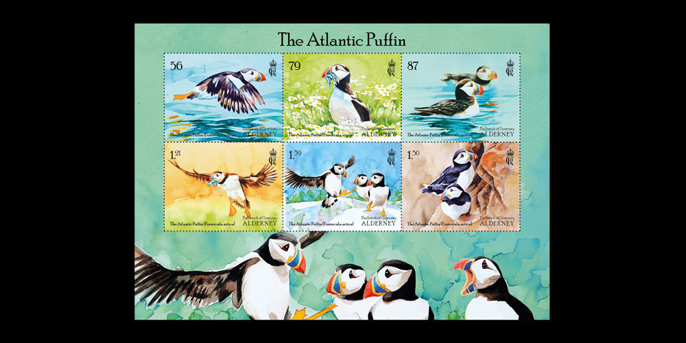 The Atlantic Puffins Souvenir Sheet and Pack Insert