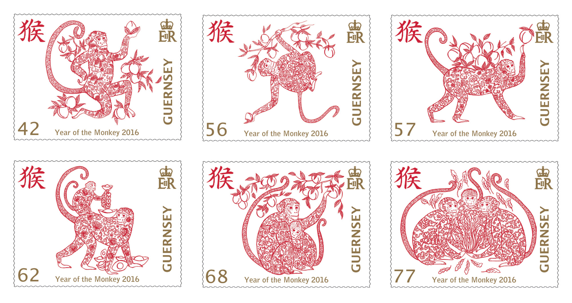 Set of 6 Stamps