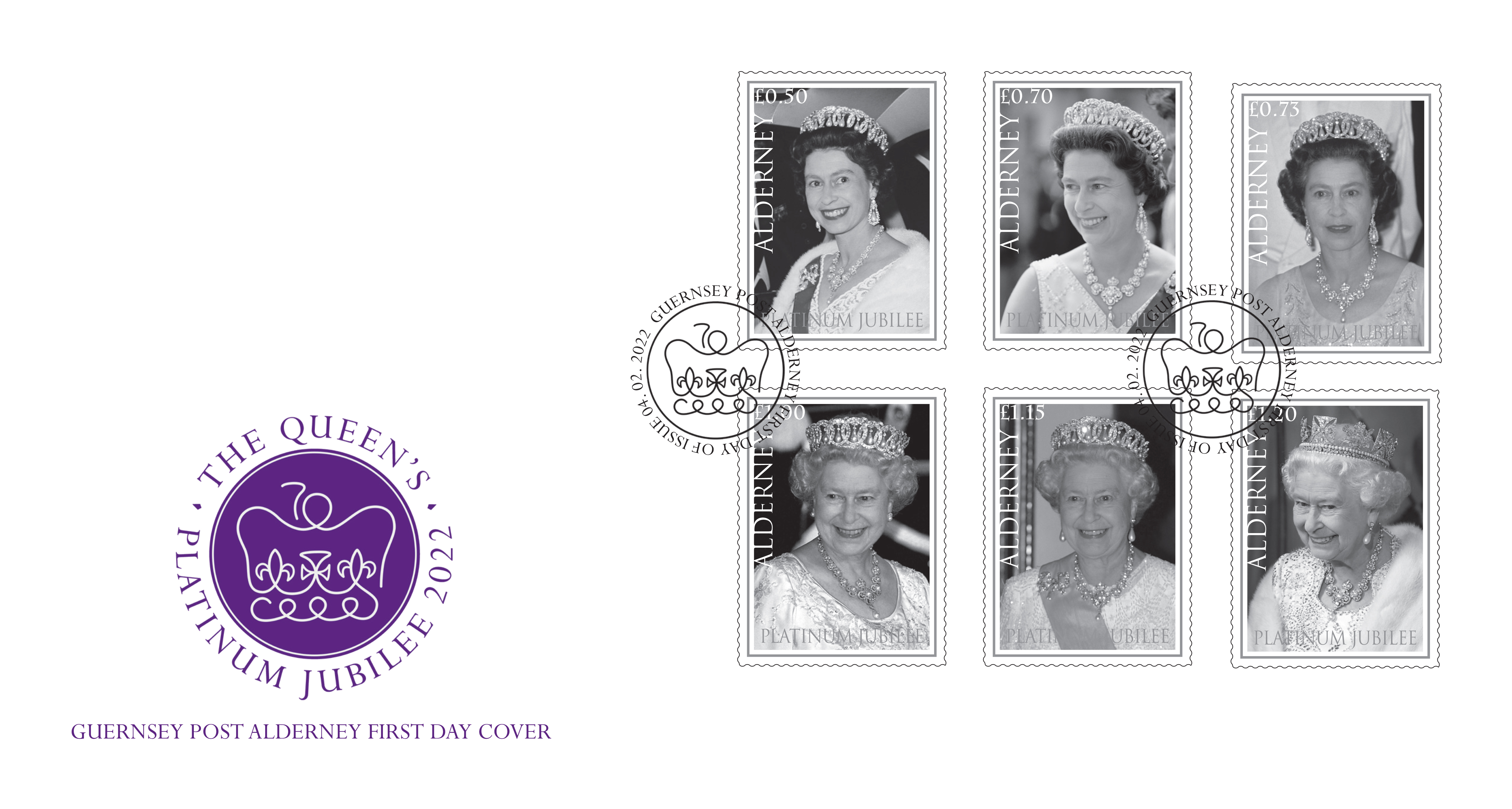 2022 Queen's Jubilee black and white FDC
