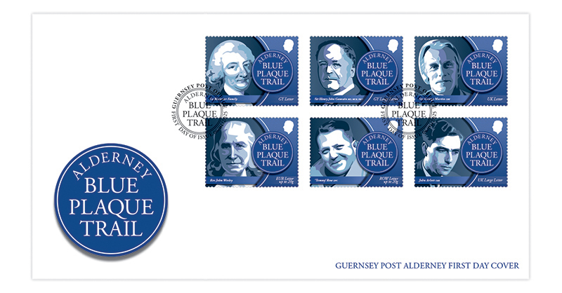Alderney Blue Plaque Trail First Day Cover