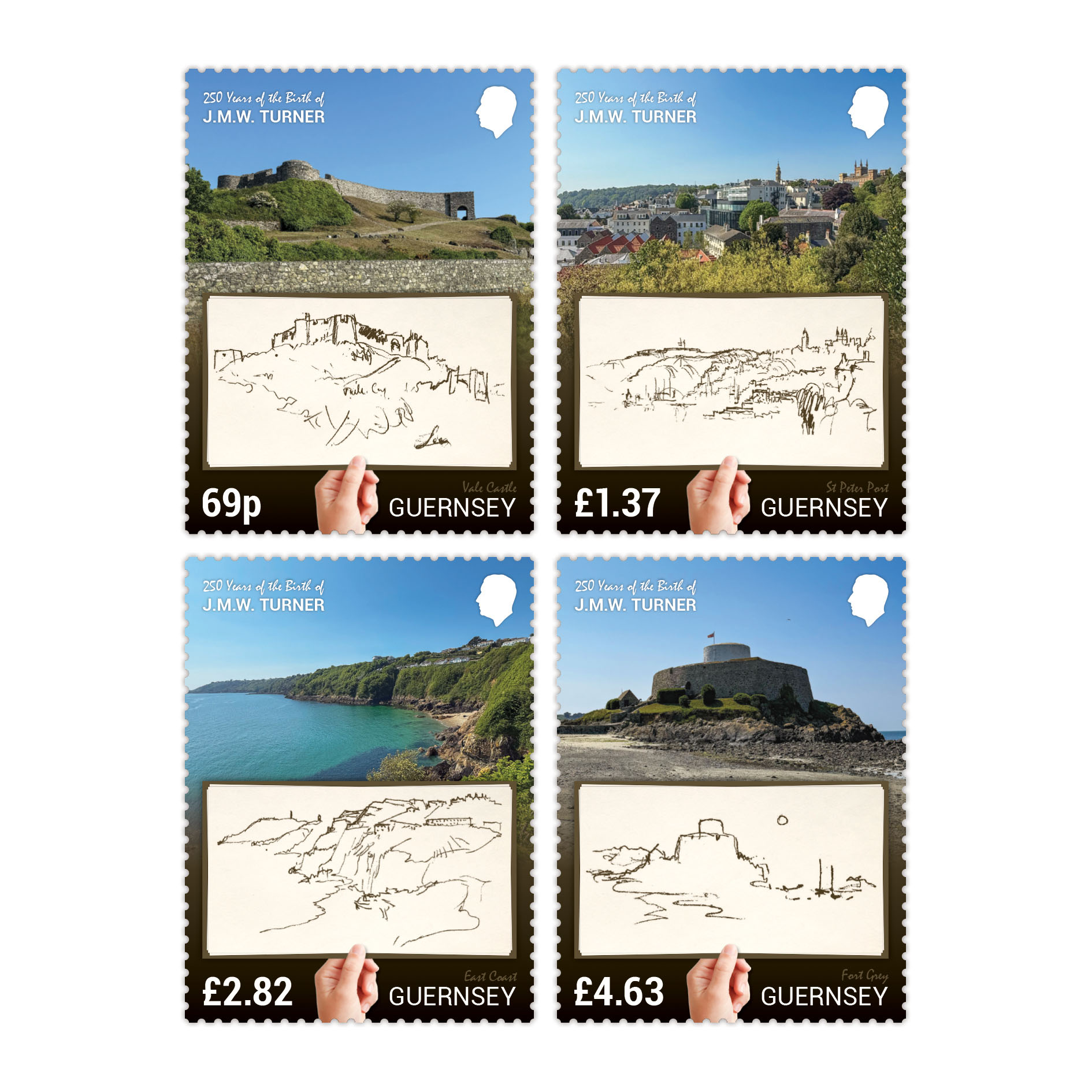 250 Years of the Birth of J.M.W. Turner Set of 4 Stamps