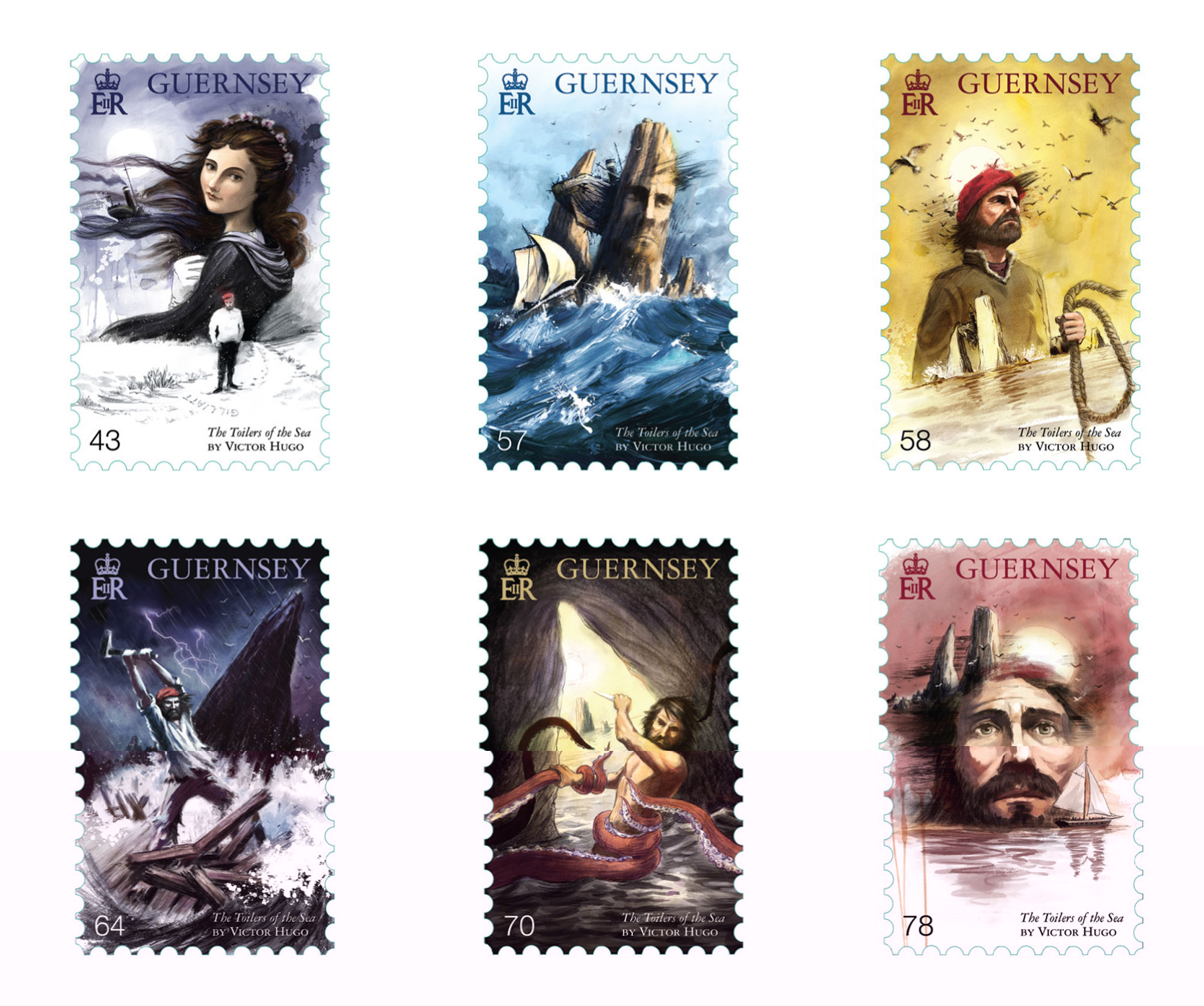 Victor Hugo Set of 6 Stamps